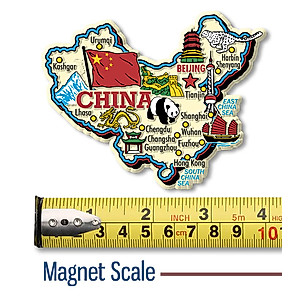 China Jumbo Country Map Magnet by Classic Magnets, Collectible Souvenirs Made in The USA