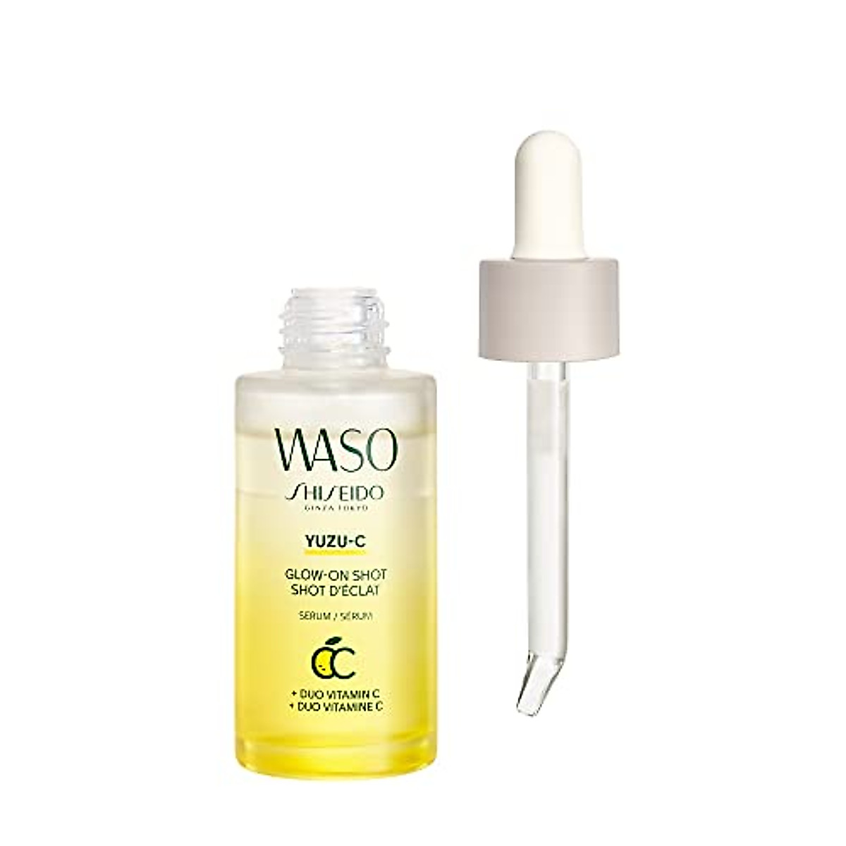Shiseido Waso YUZU-C Glow-On Shot Serum - 0.94 oz - Targets Dullness, Boosts Radiance & Prevents Early Signs of Aging - 24-Hour Hydration - Vegan, Fragrance Free & Non-Comedogenic