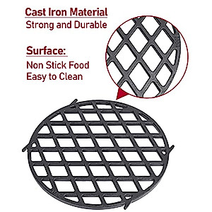 X Home 8834 Sear Grate Replacement for Weber 22.5 Inch Gourmet BBQ System, for Charcoal Grills, Diameter 11.9 Inch, Heavy Duty Cast-Iron