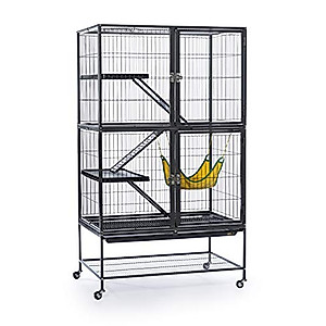 Prevue Pet Products 485 Feisty Ferret Home with Stand, Black Hammertone