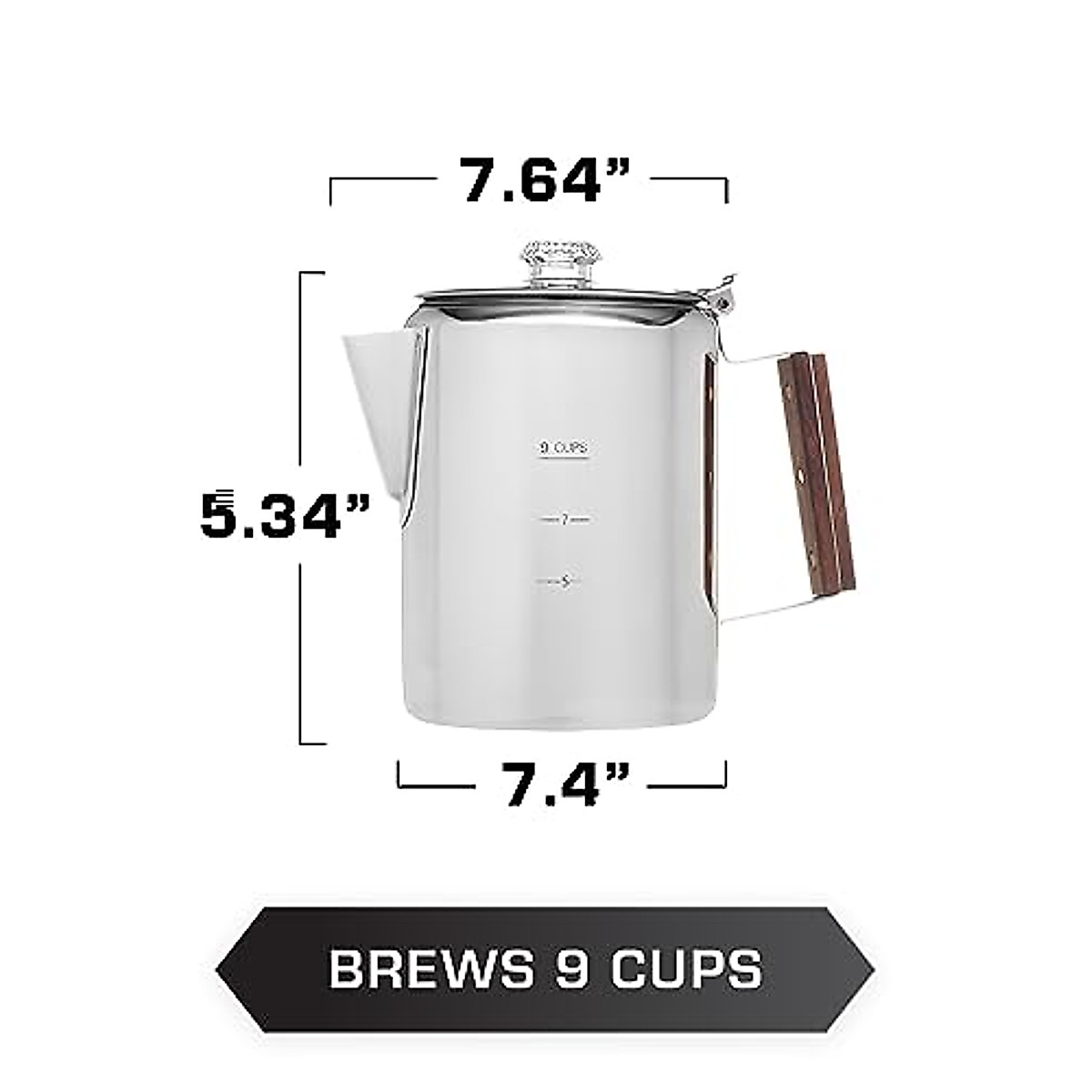 COLETTI Bozeman Camping Coffee Pot – Coffee Percolator – Percolator Coffee Pot for Campfire or Stove Top Coffee Making – 9 CUP