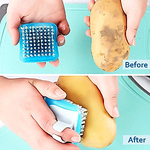 3 Pieces Vegetable Brush Potato Scrubber Brush Vegetable Brush Scrubber for Food Flexible Bristles Kitchen Brush for Fruits, Potatoes, Carrots Kitchen Gadgets Set in Random Color