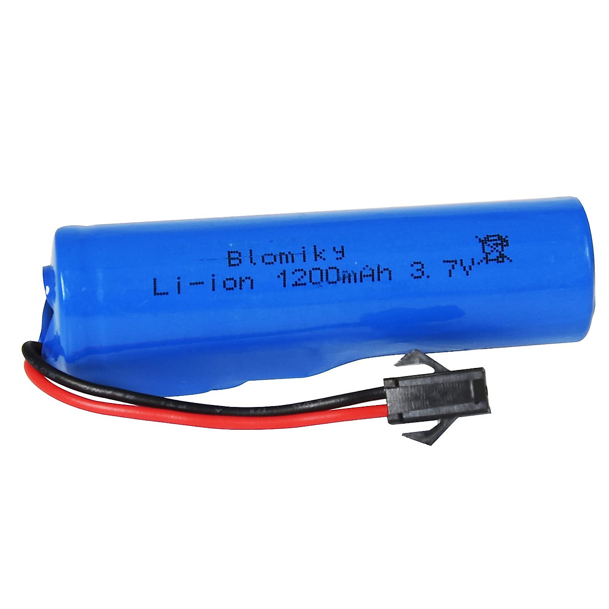 Blomiky 3.7V 1200mAh 2 Pack Li-ion Rechargeable Battery with SM2P Plug and Charger Cable for Remote Control Cars Trucks 3.7V 1200mAh 2