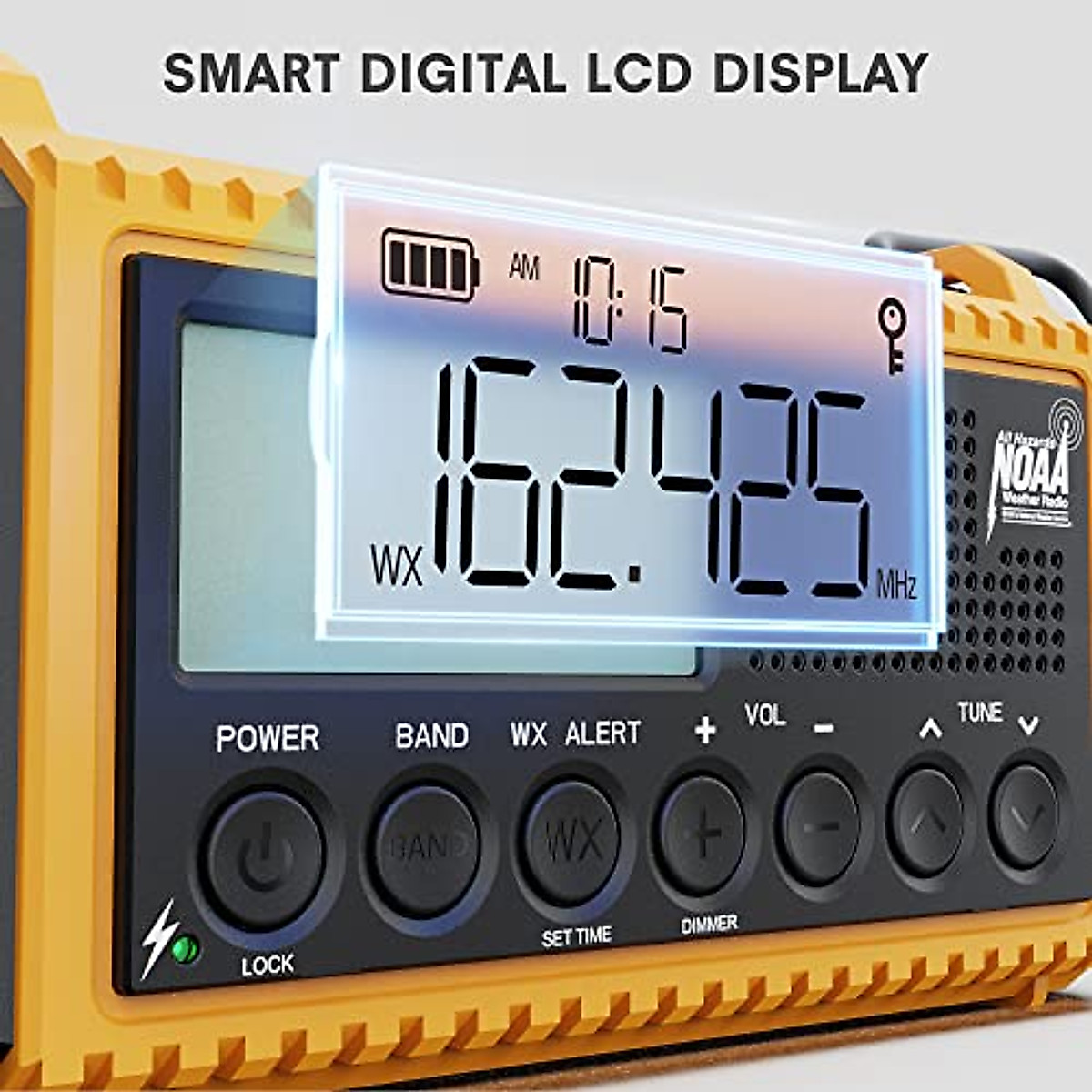 Hand Crank Radio Solar with LED Flashlight for Emergency, Portable NOAA Weather Radio with Rechargeable Battery for Outdoor Hurricanes, Battery Operated Radio with AM/FM/SW, SOS Alarm, Phone Charger