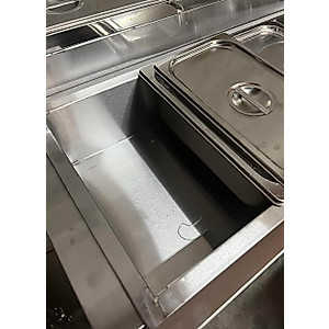 Acero Pro 5 Container Outdoor Steam Table Food Warmer Cart (Propane) - 3 Condiment Containers - Total 8 Standard 1/3 Pans (12" x 6" x 4") - Stainless Steel - Portable for Home, Commercial, & Catering