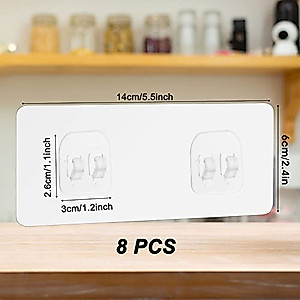 Prasacco 8 Pcs Shower Shelf Adhesive Hooks, Shower Caddy Adhesive Replacement, Strong Adhesive Hooks for Shower Corner Shelf Basket