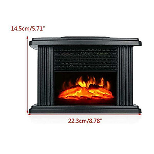 Electric Fireplace Stove, Mini Personal Portable Freestanding Fireplace Heater with Realistic Dancing Flame Effect for Home Office Living Room Bedroom Desktop