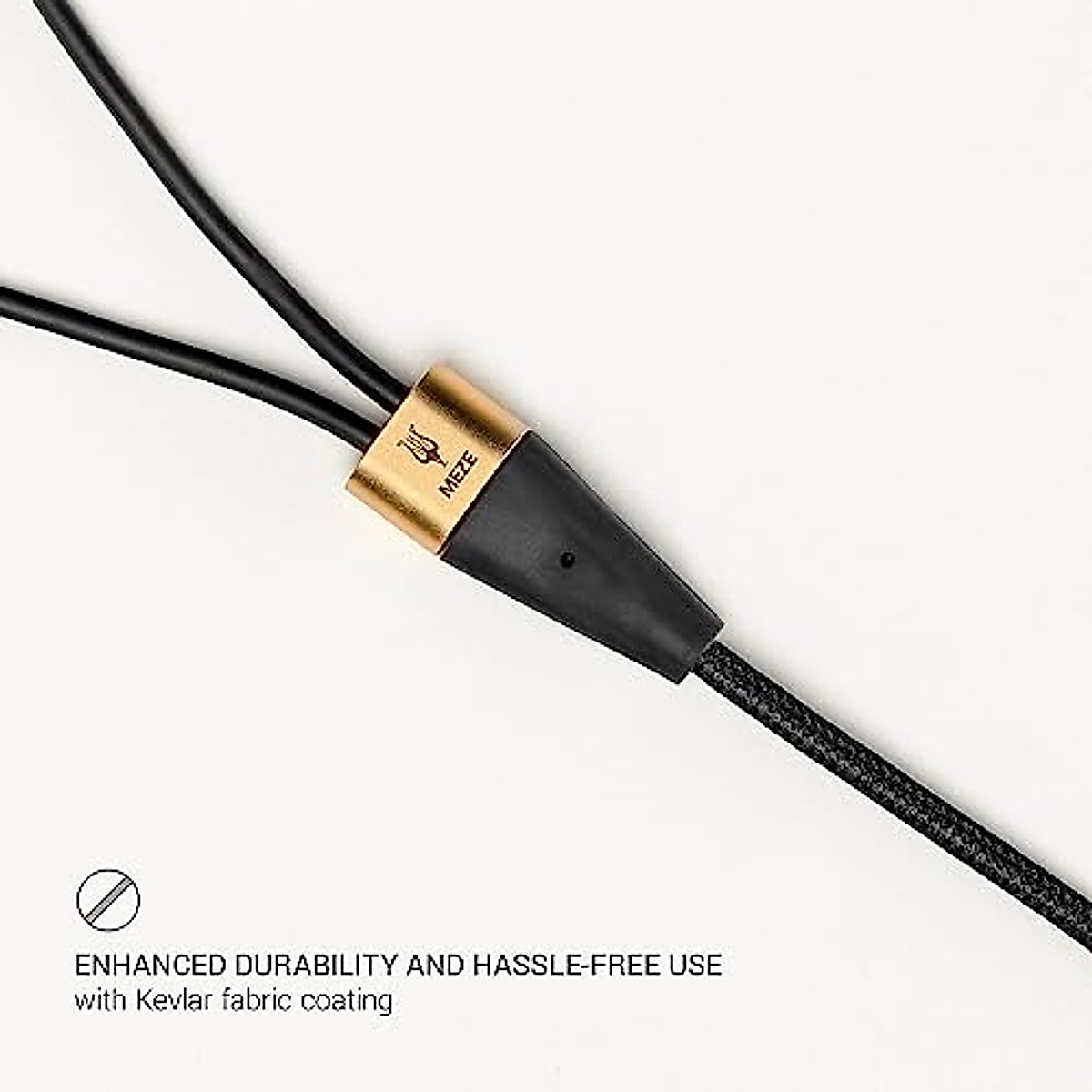 MEZE Audio | 3m Cable for 99 Classics Walnut Gold | 3.5mm Male to Dual TS Mono 3.5mm Male Connector Plug | Kevlar Reinforced Fabric | Oxygen-Free Copper
