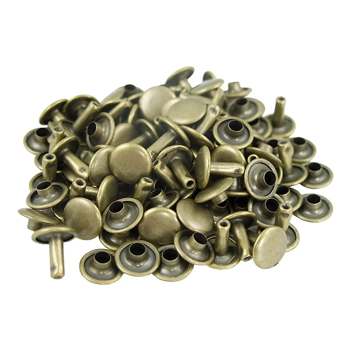 Springfield Leather Company Rivets, Antique Brass, Double Cap Rivets, Medium Size 100pk