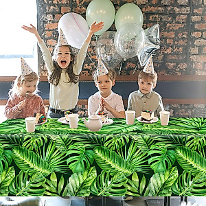 Jungle Safari Animal Theme Tablecloth,3Pcs Animal Print Table Covers Wild Leaf Tablecloths Jungle Rectangular Table Decorations for Animal Birthday Safari Theme Party Baby Shower Disposable Supplies
