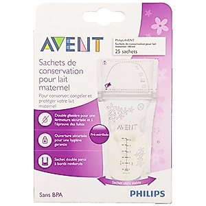Philips AVENT Breast Milk Storage Bags, 6 Ounce, 25 Count