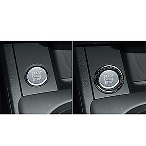 NC Carbon Fiber Styling Trim Cover Sticker Compatible with Q5 A4L A5 (Engine Start Stop Cover Ring A)