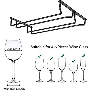 Wine Glass Shelf, Upside-down Home Goblet Iron Art Shelf, Wine Glass Hanging Storage Rack(Black)