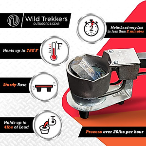 Do-It Hot Pot 2 | Melts Lead Ingots Quickly | Electric Melting Pot for Lead | 4 Pound Capacity | Lead Melting Pot for Fishing Weight Molds & Bullet Casting Molds | Made in The USA