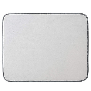 SUBEKYU Microfiber Dish Drying Mat for Kitchen Counter, Absorbent Dishes Drainer/Rack Pad for Countertop, 19.2 by 15.8 Inches (Rhombus), Grey, 1 Pack