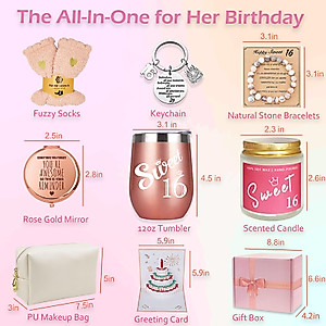 Sweet 16 Birthday Gifts For Girls, Happy 16th Birthday Gifts for Girls，Gifts for 16 Year Old Girl Best Friends Female Daughter Sister Her Girlfriend Coworker Birthday Unique