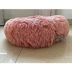 Pink Dog Beds for Small Dogs Attached,Small Pet Bed Washable Calming Faux Fur Burrow Doggie Beds for Chihuahua Cat Kitten