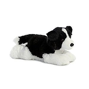 Aurora® Adorable Flopsie™ Border Collie Stuffed Animal - Playful Ease - Timeless Companions - Black 12 Inches