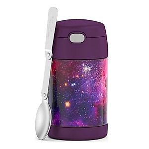 THERMOS 16oz/470ml Stainless Steel Vacuum Insulated Food Jar with Spoon, Galaxy Purple