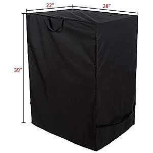Nicunom Square Electric Smoker Cover, 600D Heavy Duty Waterproof Grill Cover, Dust UV and Fade Resistant Fabric, Durable and Convenient with Handles and Straps, 28" x 22" x 39", Black