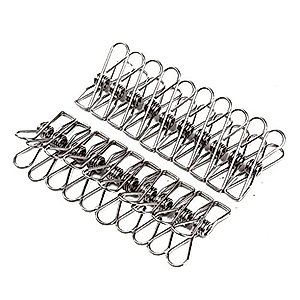 UXZDX Multi-Purpose Stainless Steel Clothespins, Stainless Steel Household Clothespins, Silver (Color : Silver)