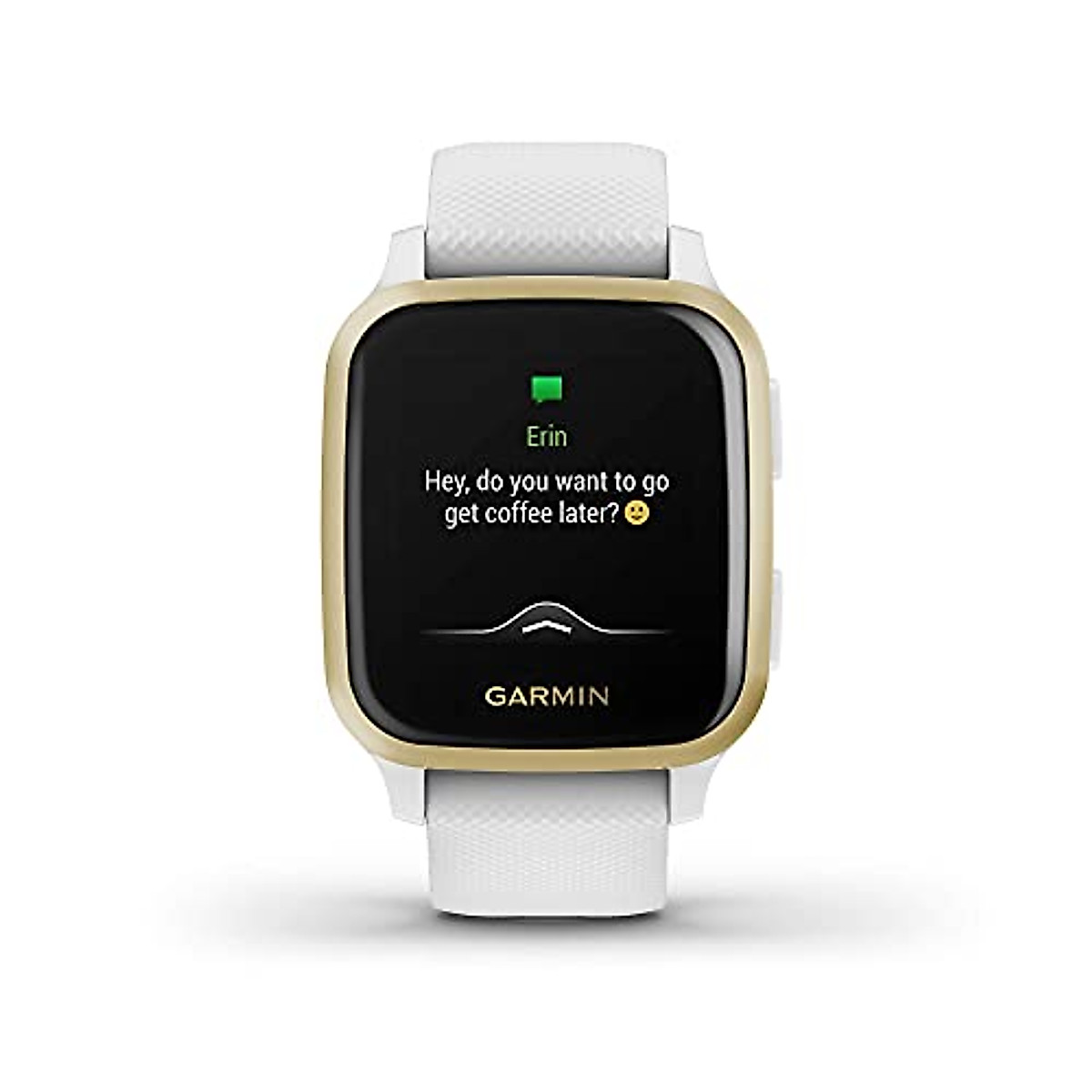 Garmin Venu Sq, GPS Smartwatch with Bright Touchscreen Display, Up to 6 Days of Battery Life, Light Gold and White (Renewed)
