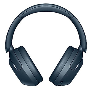 Sony WH-XB910N Extra BASS Noise Cancelling Headphones, Wireless Bluetooth Over The Ear Headset with Microphone and Alexa Voice Control, Blue (Amazon Exclusive) (Renewed)