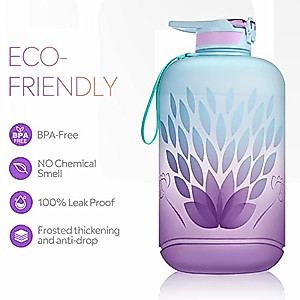 TOBA Motivational BPA Free Water Jug Large Sports Water Bottle Leakproof Drinking, 1 Gallon 128 oz