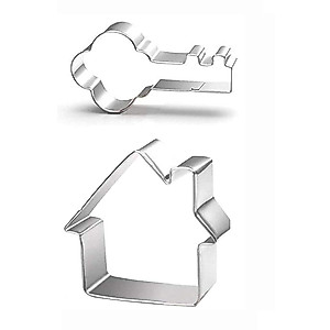 Key and House Cookie Cutter Set - 2 Pieces - Food Grade Stainless Steel