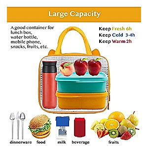 Insulated Lunch Box Bag for Kids, Reusable Durable Lightweight Lunch Bag for Girls Boys, Keep Food Cold/Warm, Corgi Dog