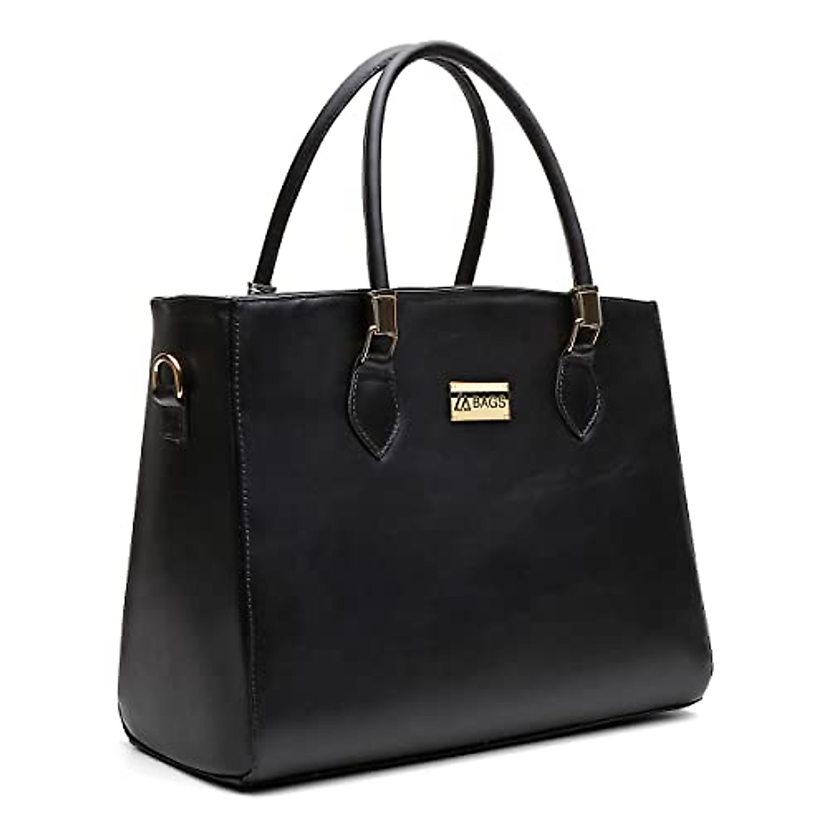 L.A Bags Genuine Leather Tote Bag for Women - Shoulder Crossbody Handbags & Purses with Detachable Adjustable Strap & Zipper Pocket for Work