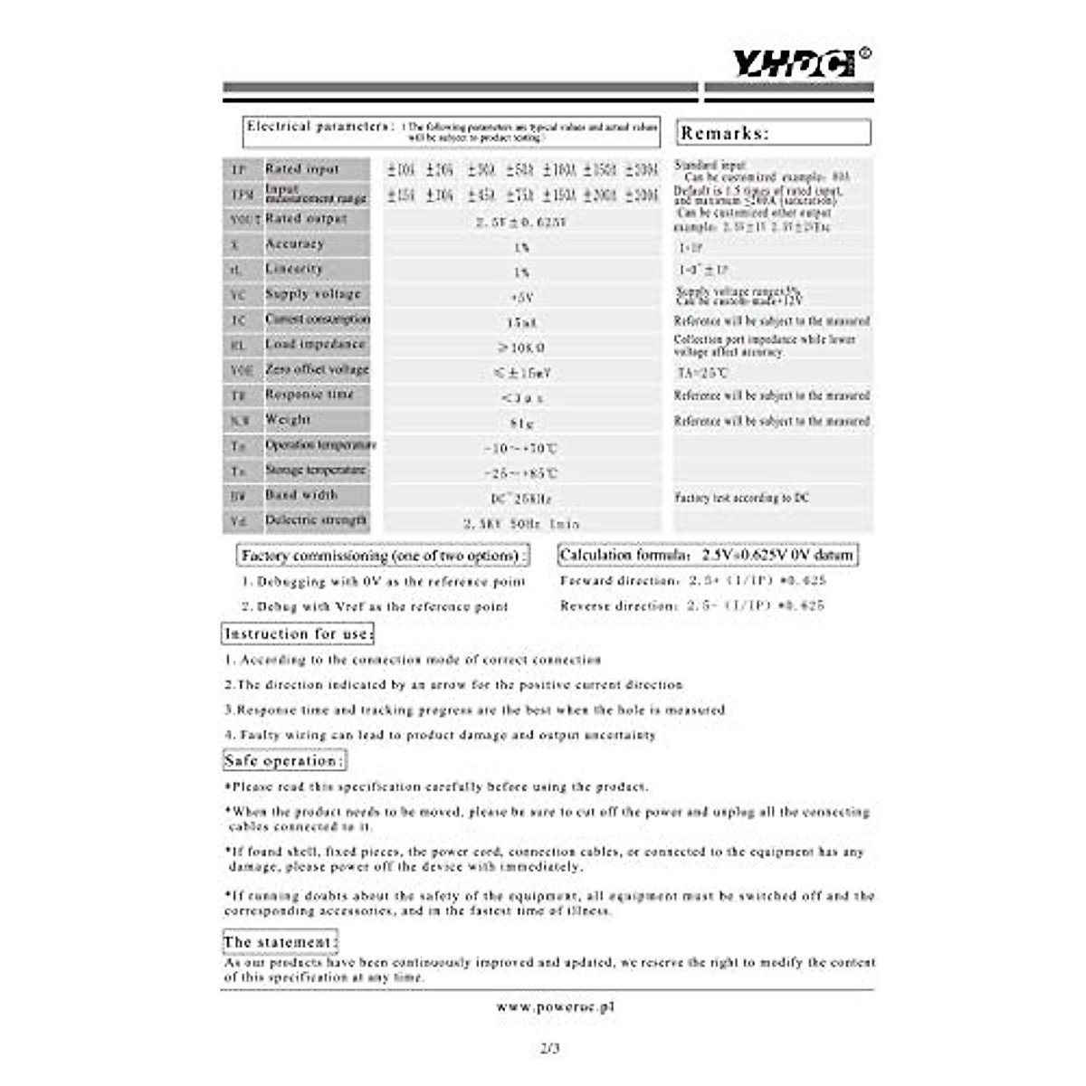YHDC Hall Split core Current Sensor HSTS016L 10A/2.5±0.625V 1%
