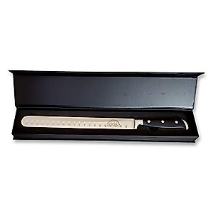 SpitJack Brisket Knife for Meat Carving and Slicing - Stainless Steel, Granton Edge, 11 Inch Blade, BBQ Competition-Chef Series