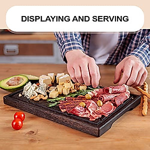 Wooden Steak Board Solid Oak Serving Barbecue Platter Natural Thick Cutting Plate Durable & Quality (Large)