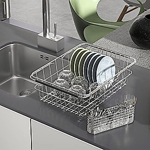 ESBOLM Stainless Steel Dish Rack for Kitchen Sink with Expandable Drying Feature