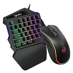 UKCOCO 1 Set one-Hand Human Body Ergonomic Gaming one Hand RGB Keyboard Mechanical Ergonomic Gaming Keyboard v100 Keyboard Left Hand Gaming Keyboard Gaming Keyboard Mouse Plastic