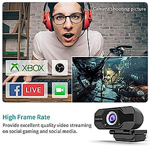 PC Webcam, TedGem 1080P Full HD Webcam USB Desktop & Laptop Webcam Live Streaming Webcam with Microphone Widescreen HD Video Webcam 90-Degree Extended View for Video Calling (HD Webcam)… (Black)