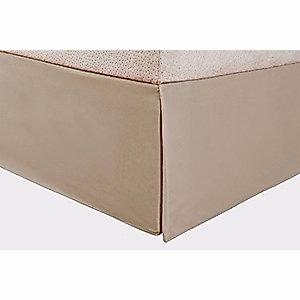 Ethereal Bedding 400-TC Sateen 1-PC Luxury Split Corner Tailered Bed Skirt King/Eastern King Solid Beige 30'' Inches Drop Length 100% Egyptian Cotton