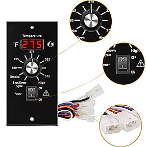 WADEO Digital Thermostat Controller Kit Replacement Part for Traeger Wood Pellet Grills, Thermostat Controller Board with RTD Temperature Probe Sensor and Hot Rod Ignitor