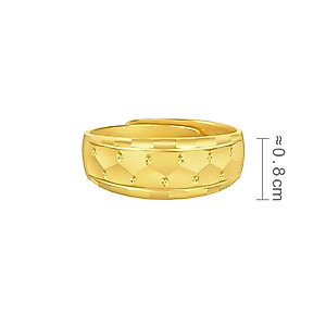 CHOW SANG SANG 999.9 24K Solid Gold Price-by-Weight 9.73g Gold Modern with Hammer Finish Band Ring for Women 82820R | Size Adjustable