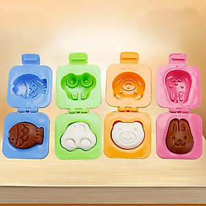 BORDSTRACT 6 Pcs Boil Egg Mold, DIY Cartoon Cute Eggs Mould, Sushi Rice Mold for Fondant Cake, Cookery Onigiri, Cake Pop, Fish Car Heart Star Bear Bunny Shape