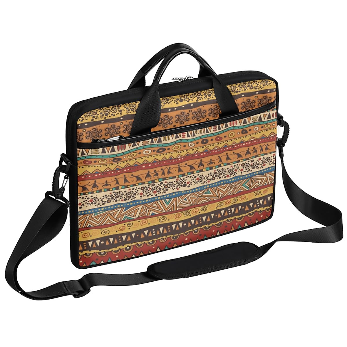 Ethnic Symbol Laptop Computer Bag Waterproof Shoulder Messenger Bag 13-15 inch Durable Laptop Tote Bag with Shoulder Strap Handle Lightweight Crossbody Briefcase