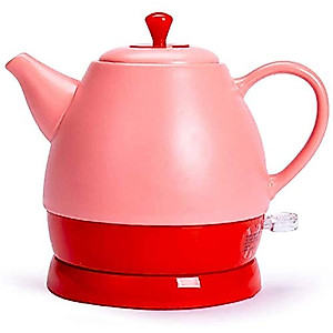 SieHam Kettles,Cordless Teapot Retro 1.0L Jug, Boils Water Tea Coffee Oatmeal, 1350W/Red
