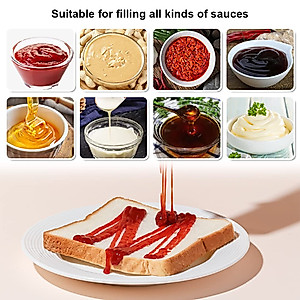 YIKEXIAOSHULIN Squeeze Bottle Transparent Condiment Bottle Dispenser 4 Holes Sauce Bottle with Cap for Ketchup Mustard Mayo Dressing Hot Sauce