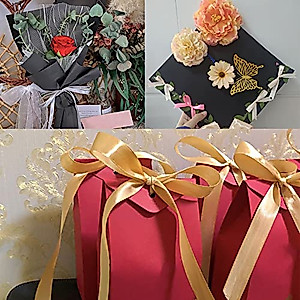 Orange Satin Ribbon Holloween for Gift Wrapping 3/8 inch,25 Yards Continuous Ribbons Roll,Christmas Gift Ribbon Thick Solid Fabric Ribbon for Crafts,Wedding Car,Hair Bow Making,Wreath,Bouquet,Balloons