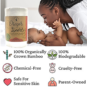 Kohana Baby Soft Biodegradable Bamboo Diaper Liners for Easy Cloth Diapering | Unscented & Chlorine Free - 400 Sheets (4 PK)