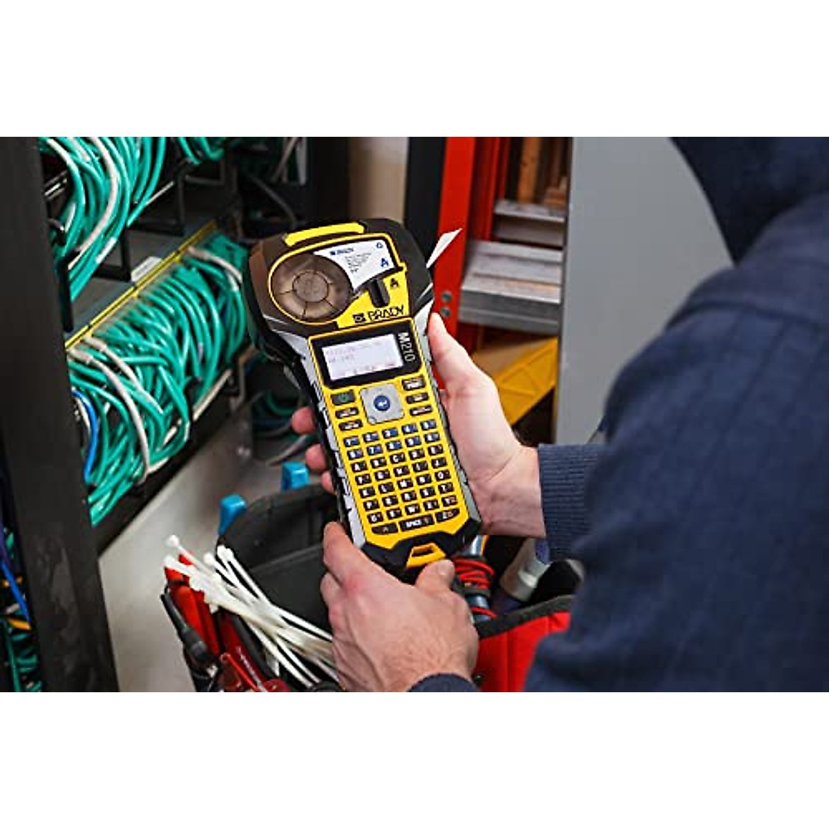 Brady M210 Portable Label Printer with Rubber Bumpers, Multi-Line Print, 6 to 40 Point Font (Replaces BMP21-PLUS Printer)