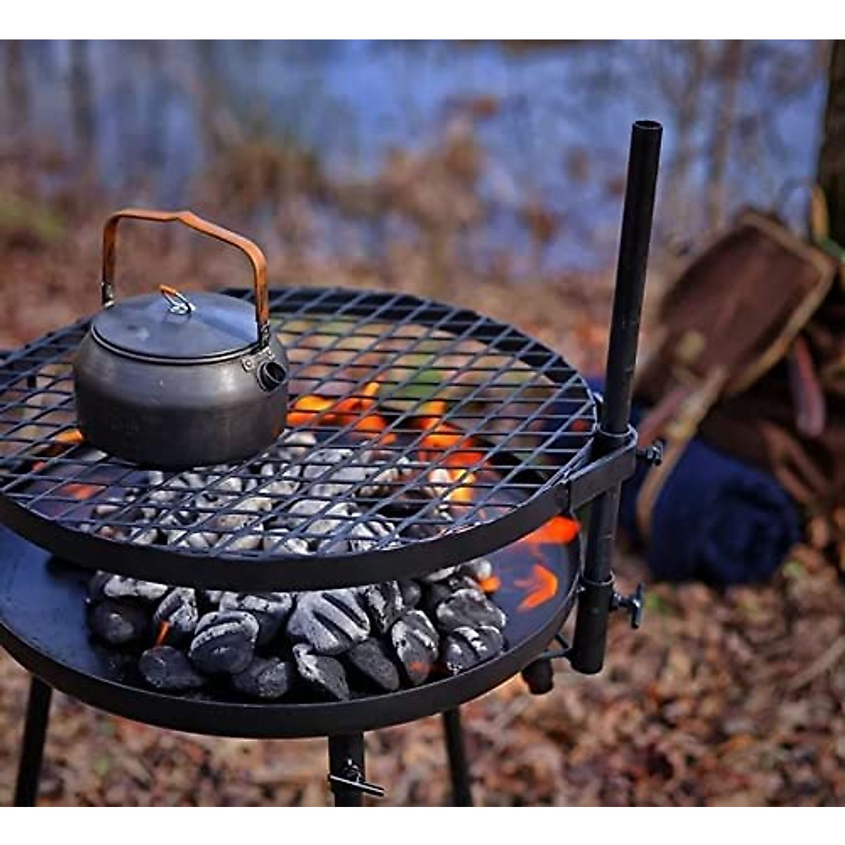 Outback Grills Explorer 300 Portable & Adjustable Wood and Charcoal Fire Pit/Grill