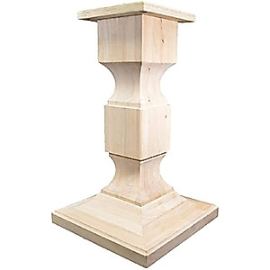 BingLTD - 28" Tall Unfinished Chelsea Square Pedestal Table Base (WH-Chelsea28-UNF)