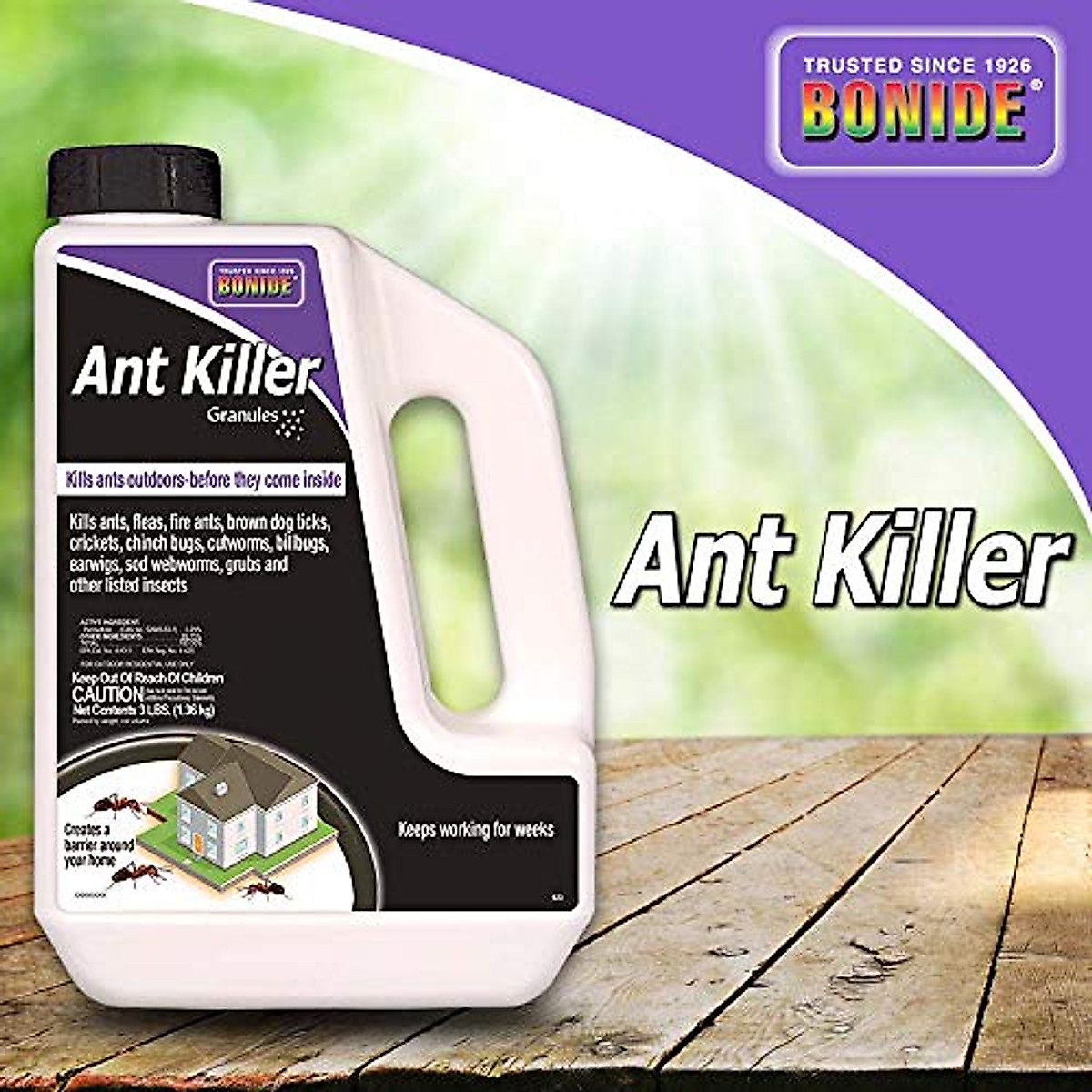 Bonide 623 O7131956 Ant Killer Granules, 4 lbs, 3 lb, Ready-to-Use